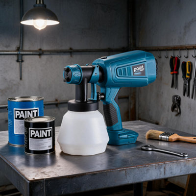 400W ELECTRIC PAINT SPRAYER WITH 3 NOZZLES BLUE COATED (BARE TOOL)