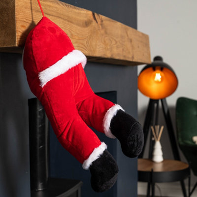 40cm Battery Operated Animated Door Hanging Santa Legs Decoration