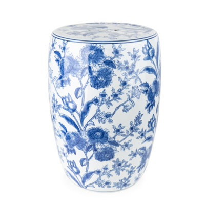 40CM Blue White Ancient Round Table Design