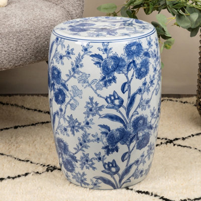 40CM Blue White Ancient Round Table Design