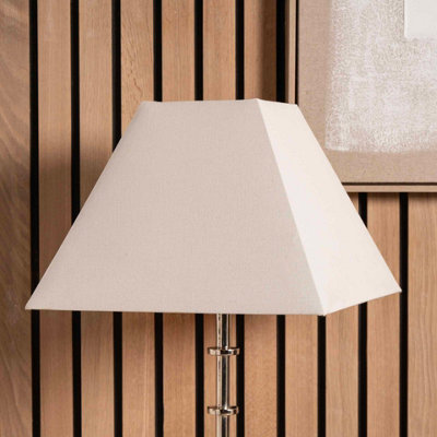 40cm Cream Cotton Tapered Square Lamp Shade Table and Floor Pyramid ...