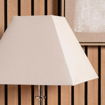 40cm Cream Cotton Tapered Square Lamp Shade Table and Floor Pyramid ...