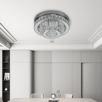 40cm Crystal Round LED Ceiling Light, 36W Cool White Dazzling Fixture
