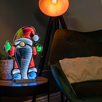 40cm Infinity Christmas Santa with Metal Base and Multi Coloured LEDs