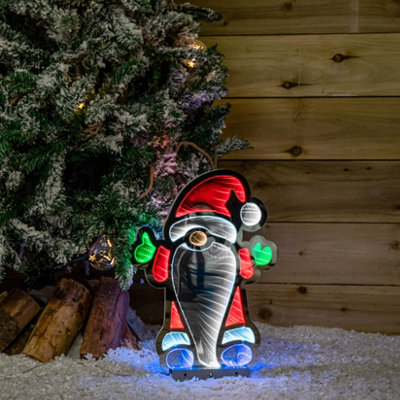 40cm Infinity Christmas Santa with Metal Base and Multi Coloured LEDs