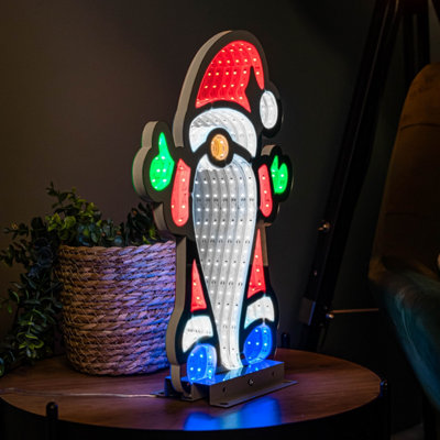 40cm Infinity Christmas Santa with Metal Base and Multi Coloured LEDs
