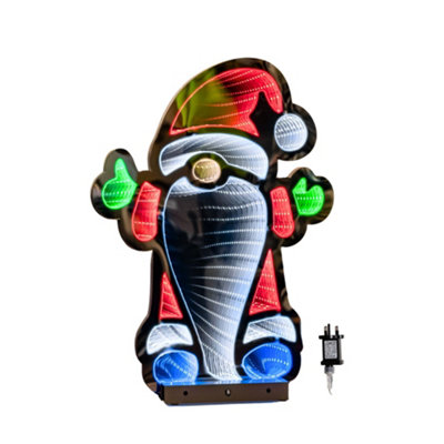 40cm Infinity Christmas Santa with Metal Base and Multi Coloured LEDs
