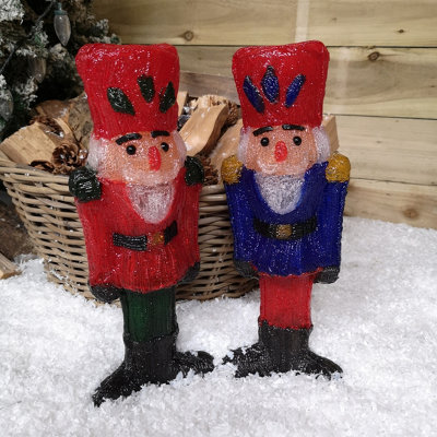 40cm LED Acrylic Christmas Nutcracker Decoration in Blue