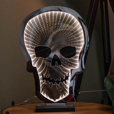 40cm Light up Halloween Skull Infinity Decoration with Warm White LEDs