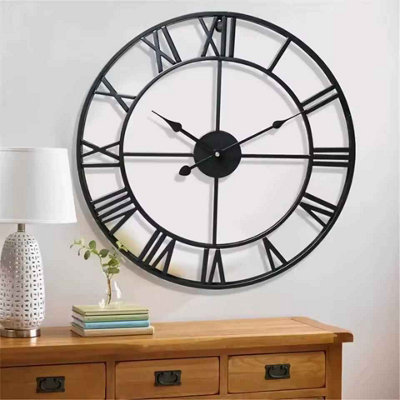 40cm Roman Numerals Wall Clock Metal Large Wall Clocks