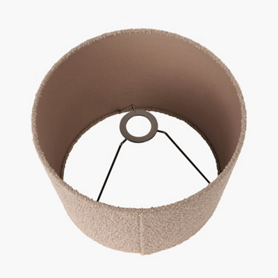 40cm Taupe Boucle Tapered Cylinder Table Lamp Shade Cream Cosy Boho ...