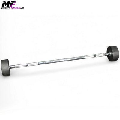 40kg Fixed Weight Rubber Barbells with Straight Handle