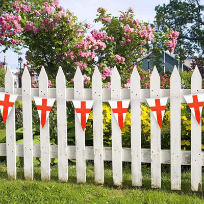 40m/131ft St Georges England Bunting Banner 100 Triangle Flags St Georges