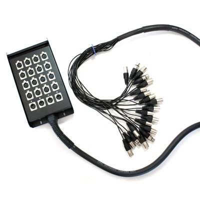 40m 20 Way XLR 3 Pin Multicore Loom Snake Cable - 16 Input 4 Returns ...