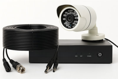 40m Premium Black Copper CCTV Cable BNC & DC Power Video Lead for ...