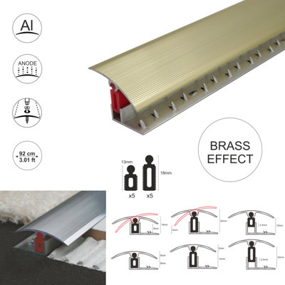 40mm Aluminium Door Threshold Strip TTG Adjustable Height Easy Clip ...