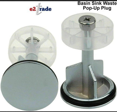 40mm Bathroom Basin Sink Waste Pop Up Plug Replacement Heavy Duty Brass ...