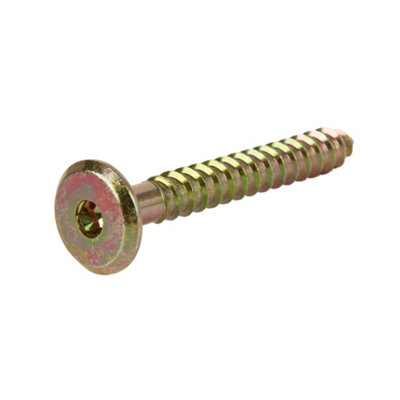 40mm Furniture Wood/Timber Connector Screws Hex Drive Steel Flat Head ...
