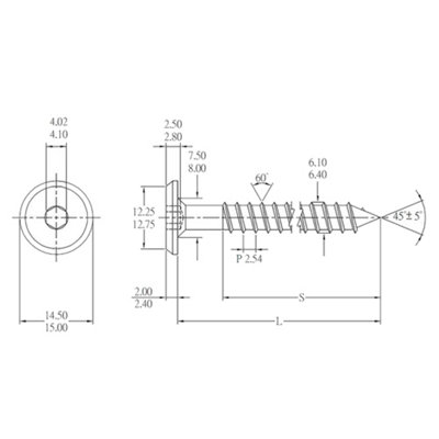 40mm Furniture Wood/Timber Connector Screws Hex Drive Steel Flat Head ...