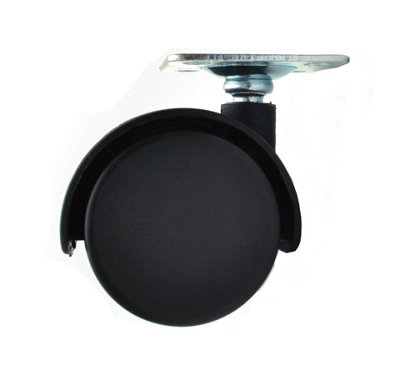 40mm Plastic Swivel Castor Wheel Black Furniture Caster - Without Brake ...