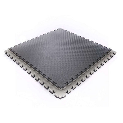 40mm Premium Reversible Black and Grey EVA Tatami Foam Mats 1 Piece
