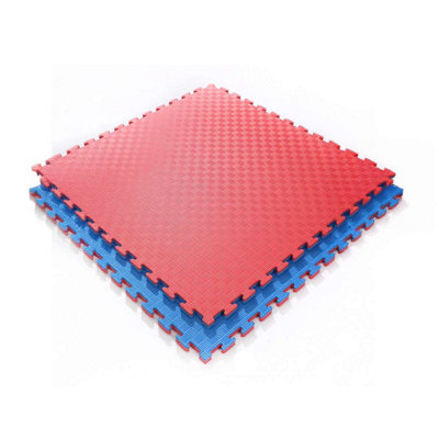 40mm Premium Reversible Red and Blue EVA Tatami Foam Mats 12 Pieces