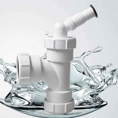 40MM PVC T-SHAPE KITCHEN SINK DRAIN PIPE 3-WAY CONNECTOR FOR SINK HOSES ...