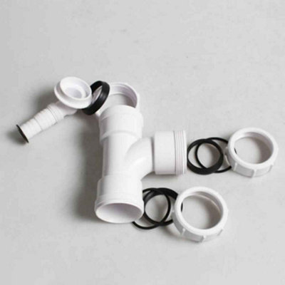 40MM PVC T-SHAPE KITCHEN SINK DRAIN PIPE 3-WAY CONNECTOR FOR SINK HOSES ...