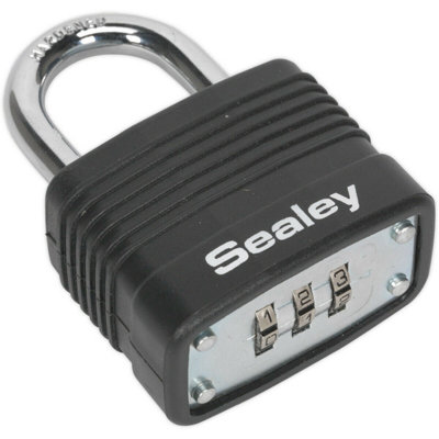 40mm STEEL BODY Padlock 6.5mm Hardened Shackle - 3 Digit Rotary ...