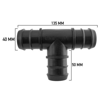 40mm tee connectors/adaptor for corrugated flexible pond pump/filter ...