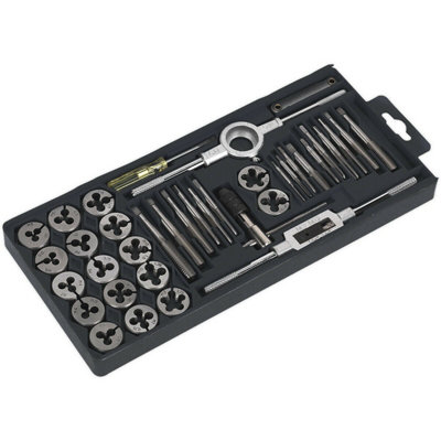 40pc Metric Tap & Split Die Set - M3 to M12 - Manual Bar & Socket ...