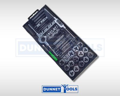 40Pc Tap & Die Set Carbon Steel Screw Thread Repair Tool Kits Die set ...