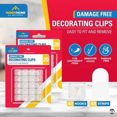 40pk Mini Adhesive Hooks, Decorating Hooks, Small Sticky Hooks for ...