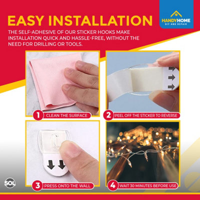 40pk Mini Adhesive Hooks, Decorating Hooks, Small Sticky Hooks for ...