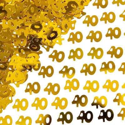 40th Birthday Confetti Gold 1 pack x 14 grams birthday decoration Foil ...