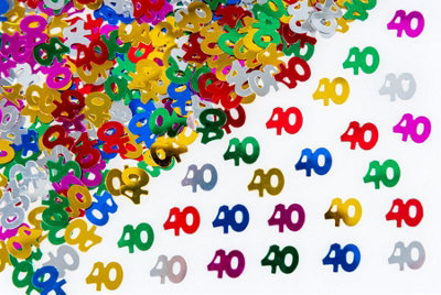 40th Birthday Confetti Multicolour 4 pack x 14 grams birthday ...