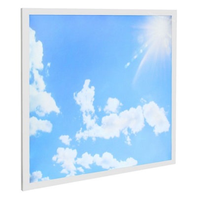 40w Blue Sky LED Ceiling Panel Light 600 x 600 Cloud Sun Scene