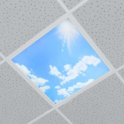 40w Blue Sky LED Ceiling Panel Light 600 x 600 Cloud Sun Scene