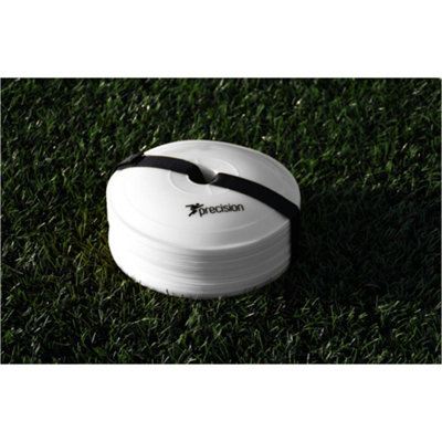 40x WHITE Near Flat Sports Pitch Markers 8.5 Inch Round Slim Cones ...