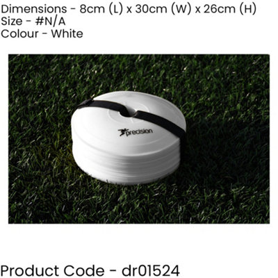40x WHITE Near Flat Sports Pitch Markers 8.5 Inch Round Slim Cones ...