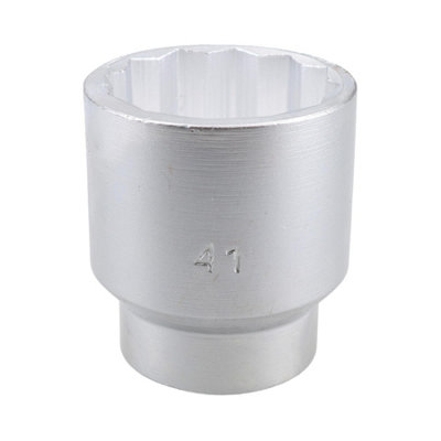 41mm 3/4" Drive Socket 12 Sided 60mm HGV Satin Finish Chrome Vanadium ...