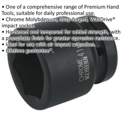 41mm Forged Chromoly Impact Socket - 1 Inch Drive for Heavy-Duty Wrenching