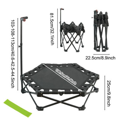 42 Inch Folding Fitness Trampoline with Adjustable Handrail for Home ...