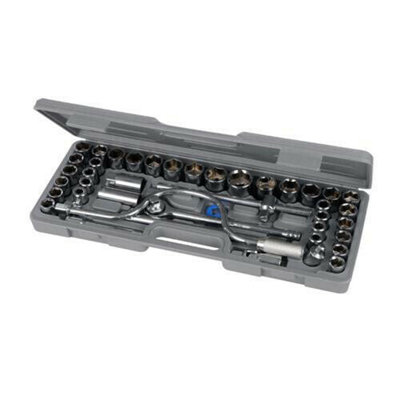 42 Piece 1/2" Inch Drive Socket Set Metric & AF Moulded Carry Case