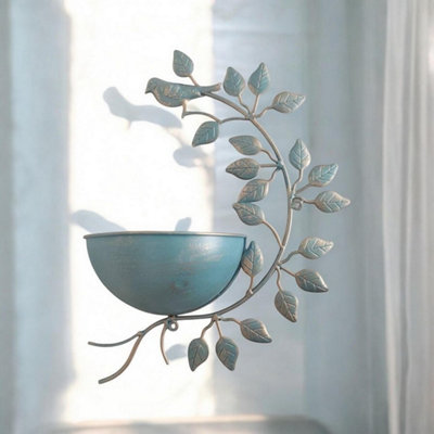 42CM BLUE METAL GARDEN PLANTER