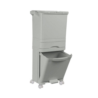 42L All-in-One Waste Separation Bin, Pedal Recycling Trash Can with 4 ...