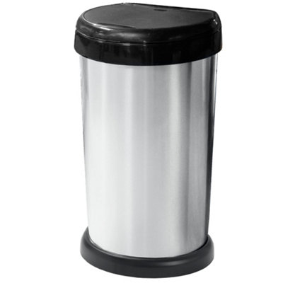 42L MODA SILVER TOUCH TOP KITCHEN BIN WASTE RUBBISH RECYCLE BIN - METAL ...