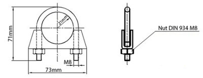 42mm - Pack of 20 - AN 116 - Zinc Plated Steel Heavy Duty Exhaust U ...