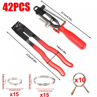 42Pc Universal CV Boot Clamp Tool Kit with Stainless Steel Clamps for ...