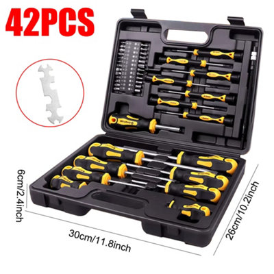 42PCS Premium Magnetic Screwdriver Set Cross-Head Flat Heads Precision
